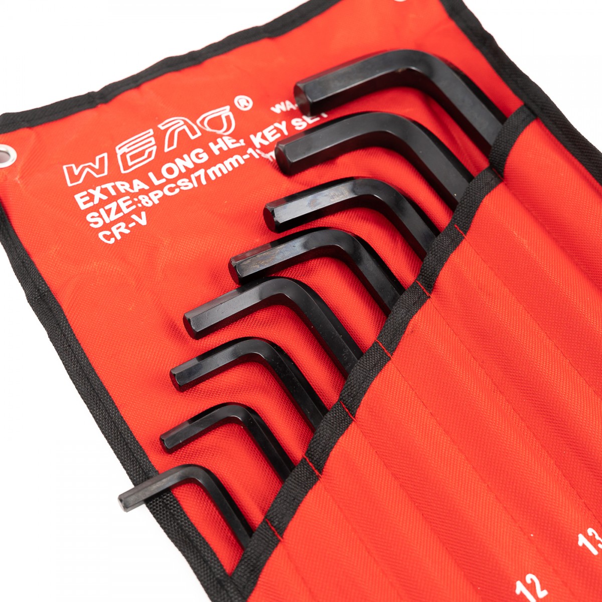 Set imbus hex, 8 piese, 7 - 19 mm, Cr-V, extra lung, husa textila